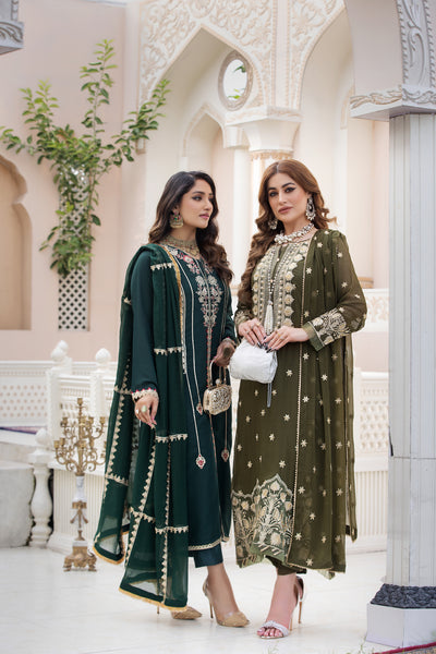 CHIFFON EMBROIDERED FORMAL DRESS BY ALEEZAY 09 – The Zaibai