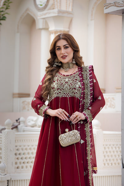 CHIFFON EMBROIDERED FORMAL DRESS BY ALEEZAY 10 – The Zaibai