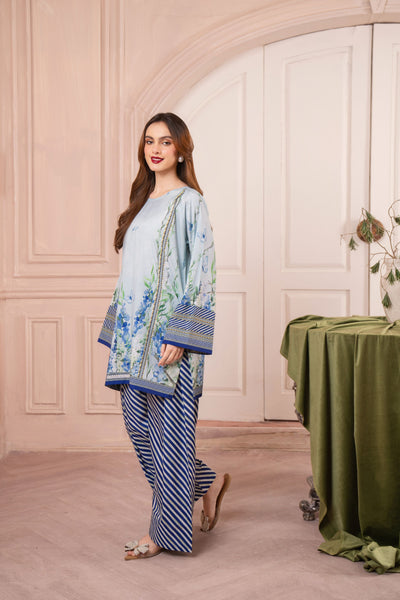 Striped Blue Floral Coord Set – Grip Coords by Sakeena Hasan GCS2 – The ...