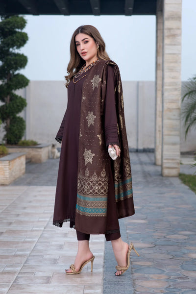 Aurum by Gul Warun – Chocolate Multani Shawl Dhanak 3pc Suit GA10 – The ...