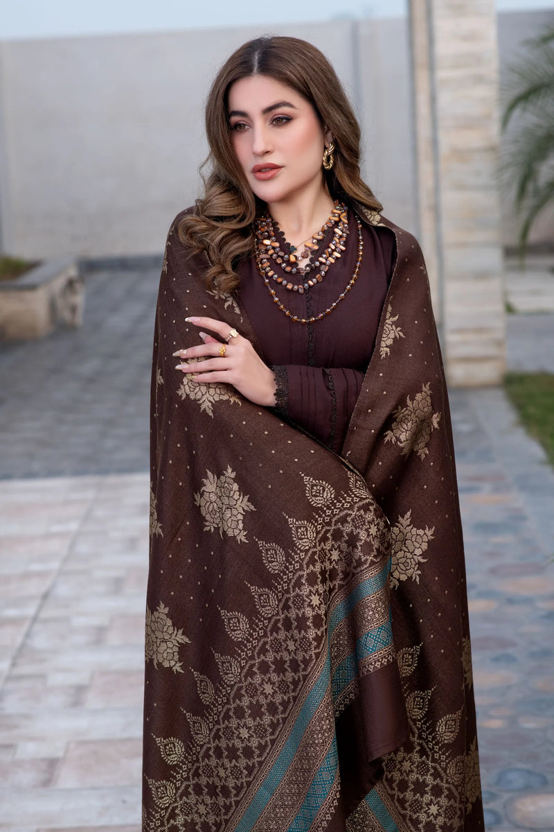Aurum by Gul Warun – Chocolate Multani Shawl Dhanak 3pc Suit GA10 – The ...