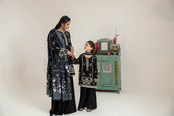 MONA KIDS EMBROIDERED DHANAK SHARARAH DRESS 03 – The Zaibai