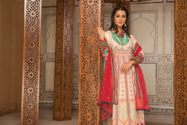 COTTON SELF JACQUARD EMBROIDERED PISHWAS BY HEMLINE 02 – The Zaibai